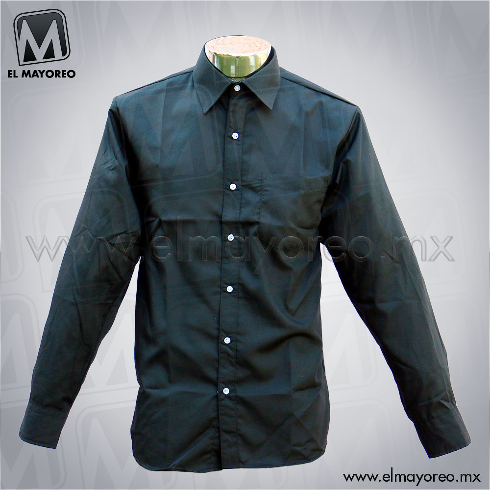 Camisa Verstir Lisa Negra - El Mayoreo