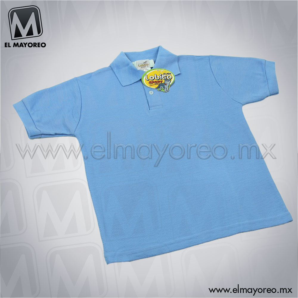 Playera Lobito Escolar Azul Cielo - El Mayoreo