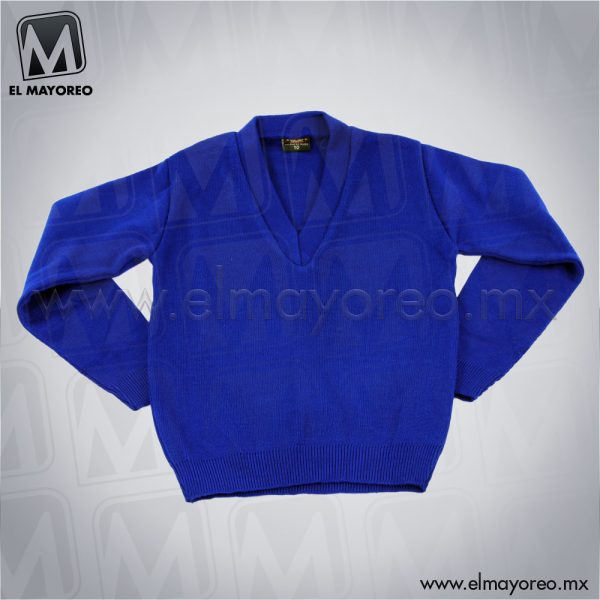 Súeter Escolar Cerrado Azul Rey - El Mayoreo